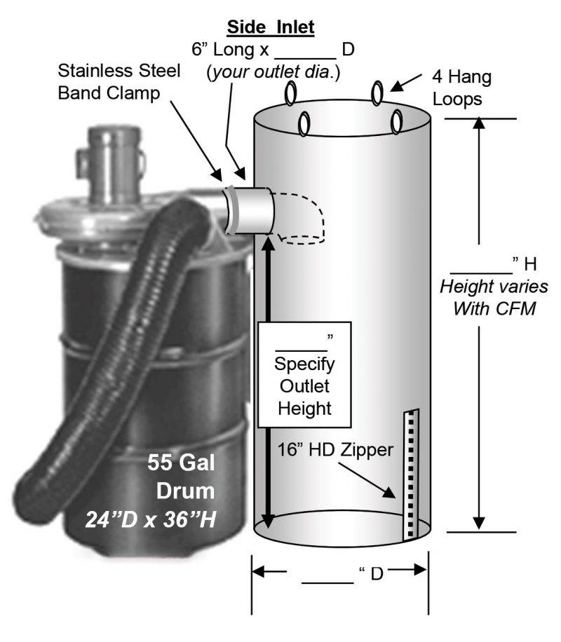 Drum Dust Collector Bags Large | American Fabric Filter | Fabric Filters